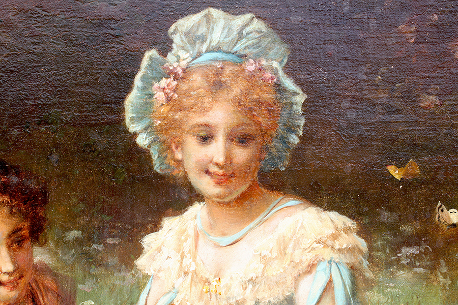Hans Zatzka (Austrian, 1859-1945) A Very Fine and Charming Oil on ...